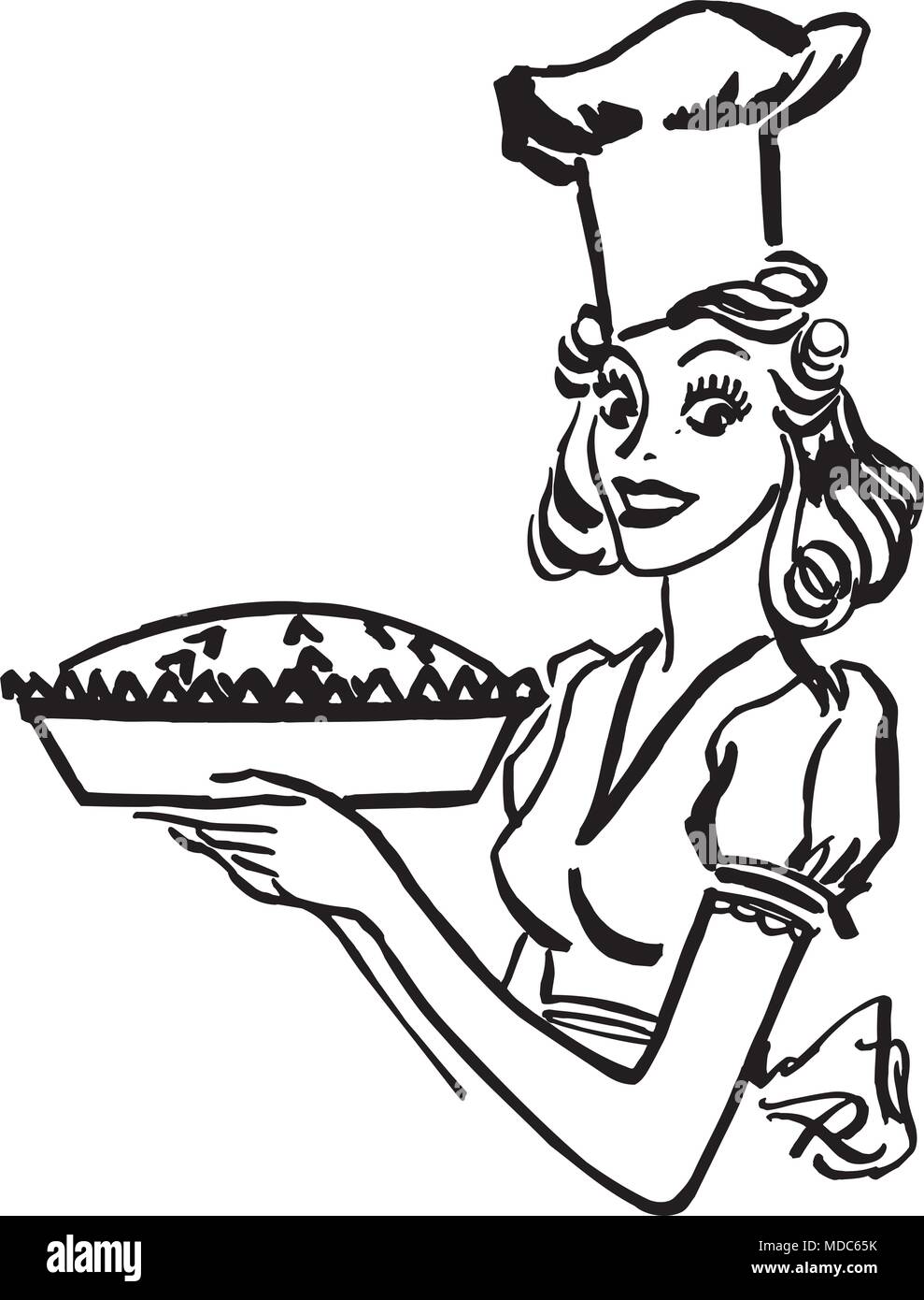 1950s housewife cooking Stock Vector Images - Alamy