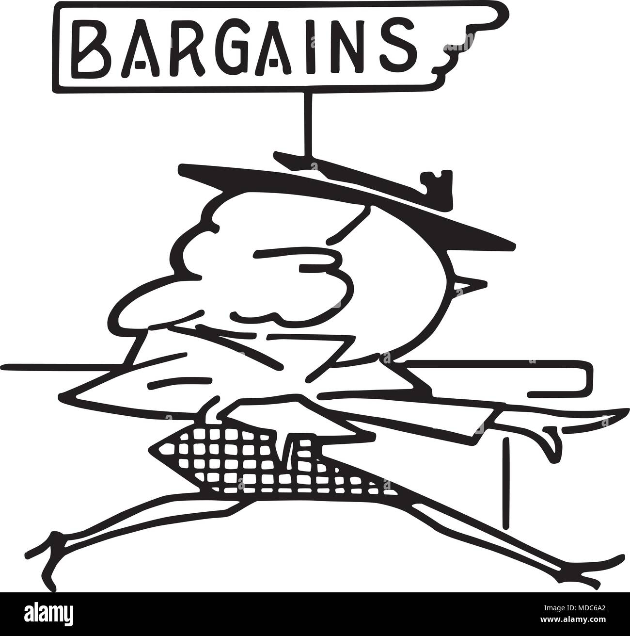 Bargain Hunter - Retro Clipart Illustration Stock Vector Image & Art ...