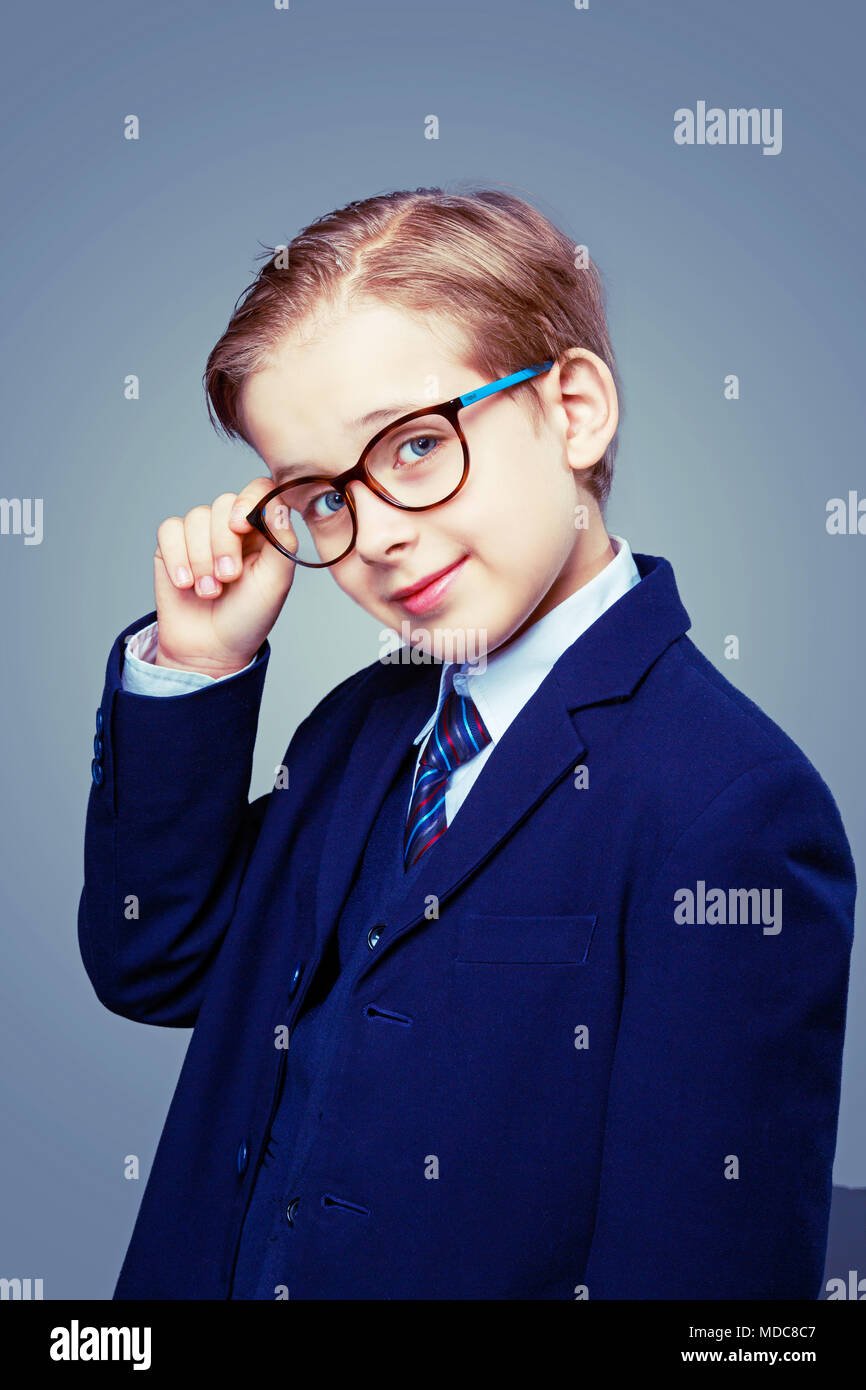 Nerdy kid hi-res stock photography and images - Alamy