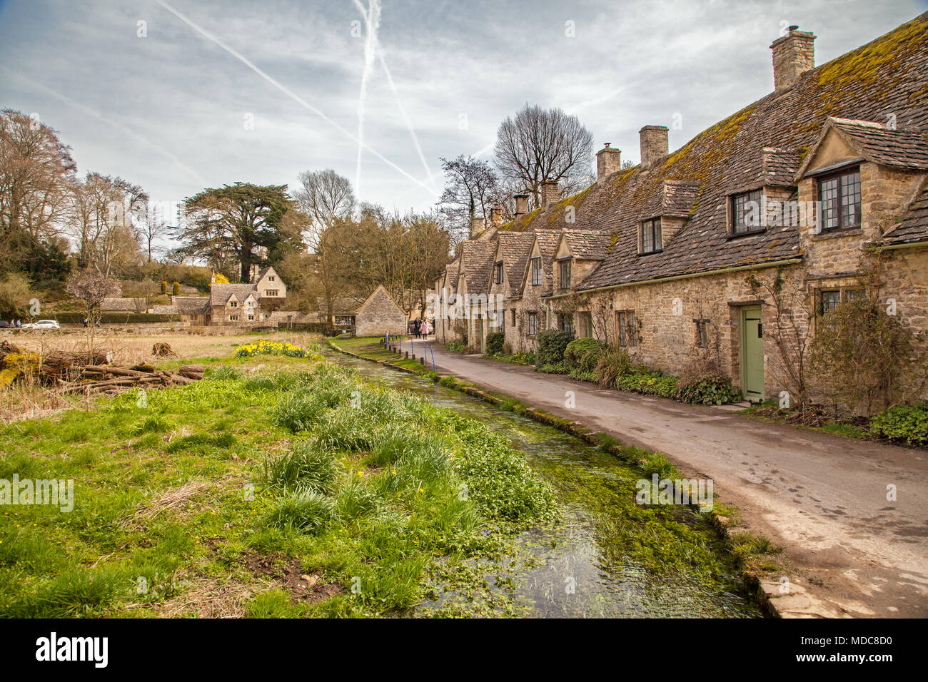 17th century Arlington row in the English Cotswold village of Bibury ...