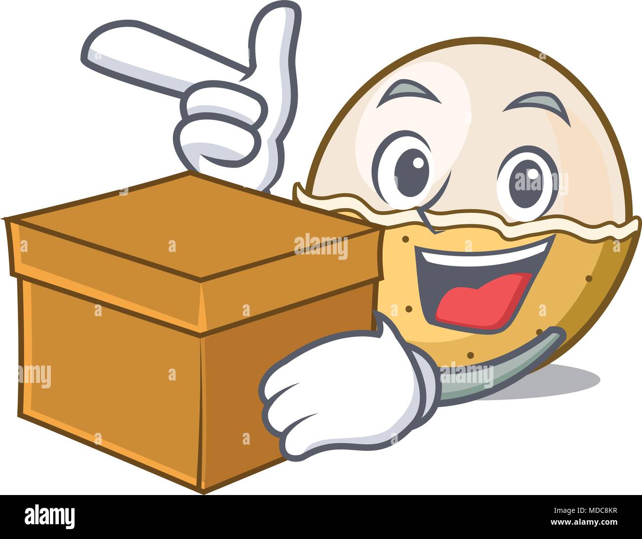 With box longan fruit character cartoon vector illustration Stock ...