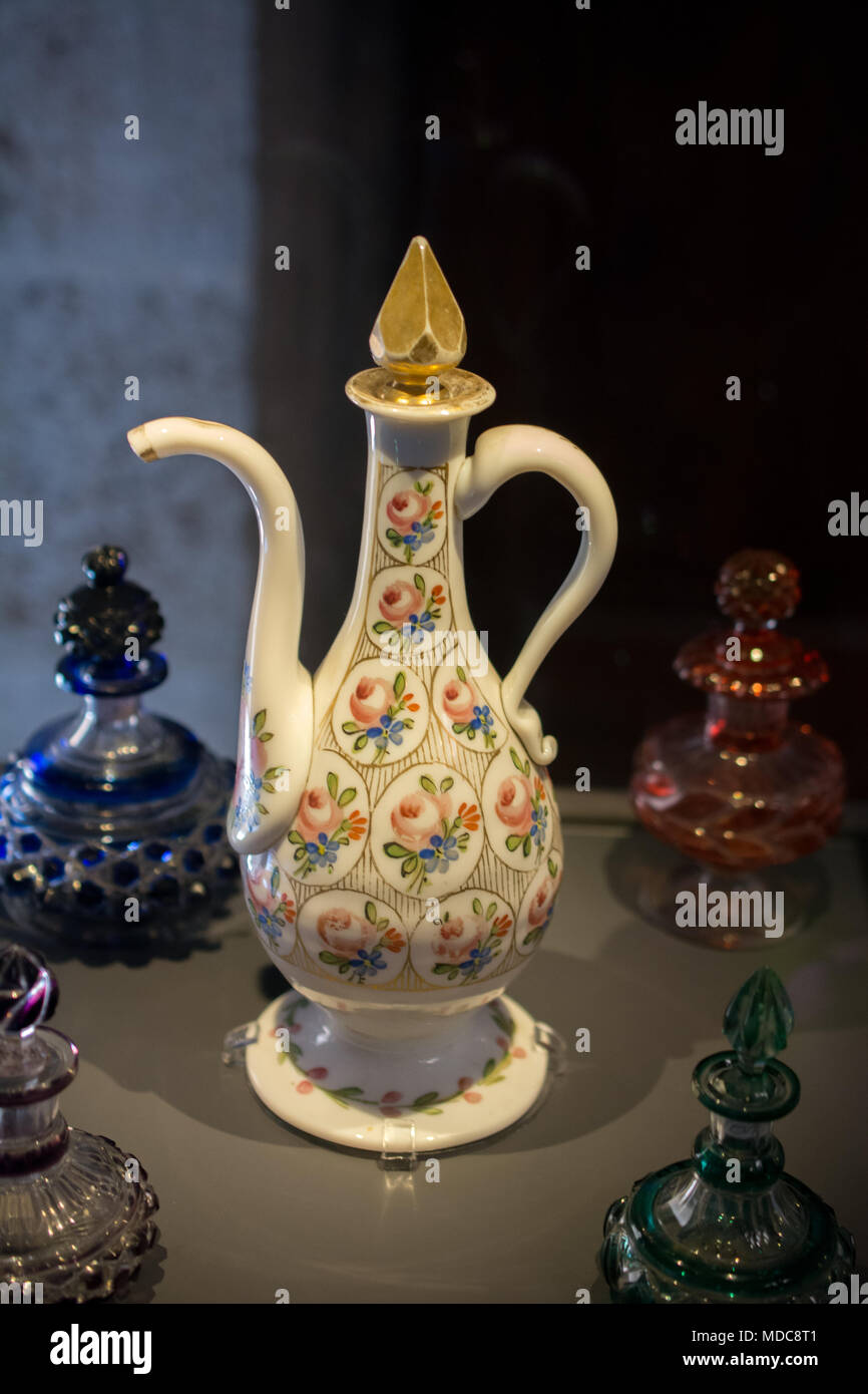 Very old style clay ewer water jar in view Stock Photo - Alamy
