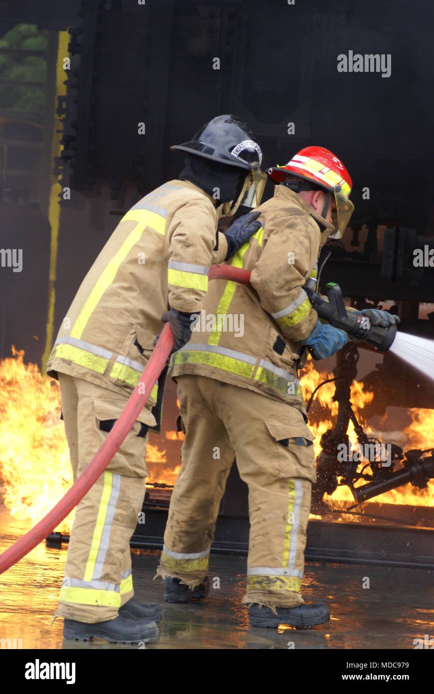 Chemical tank fire fighters hi-res stock photography and images - Alamy