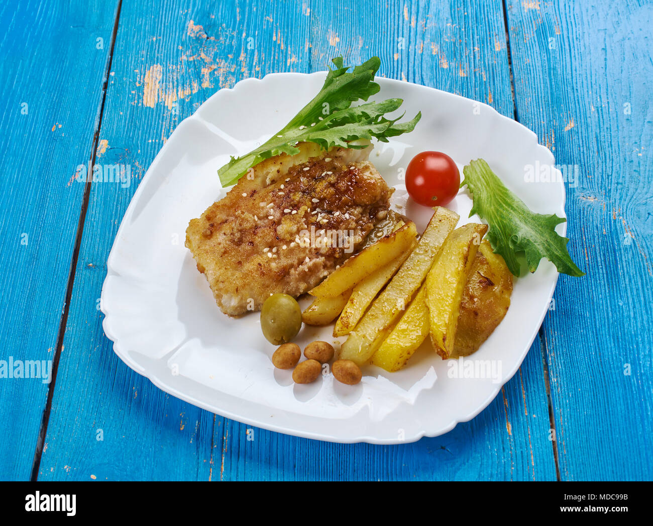 Chinese-Style Sheet Pan Cod , American version of Chinese food Stock ...