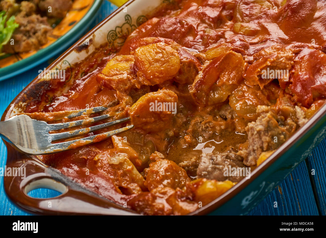 Bobotie, South African cuisine , Traditional assorted dishes, South ...