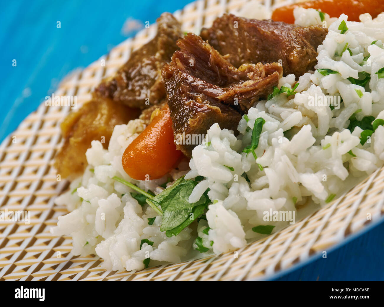 Buhorocha bahsh palov - Uzbek Cuisine, Pilaf with greens Stock Photo ...