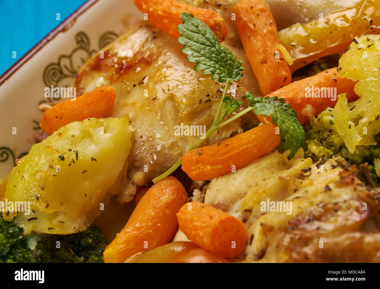Tovuqli dimlama - Chicken stew in the oven,Uzbek Cuisine Stock Photo ...