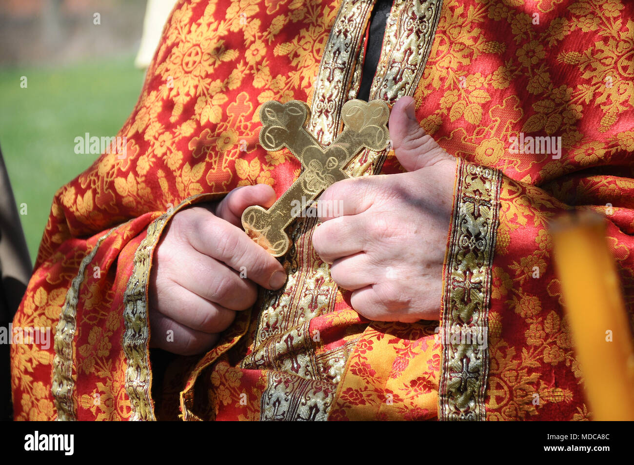 Orthodox priest holding holy cross hi-res stock photography and images ...