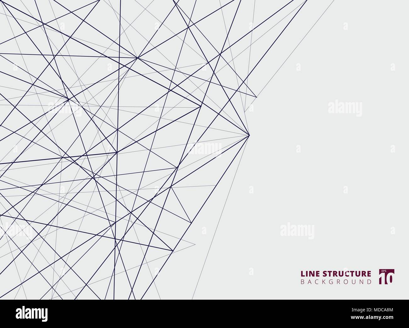 Abstract overlap lines structure on white background. Vector ...