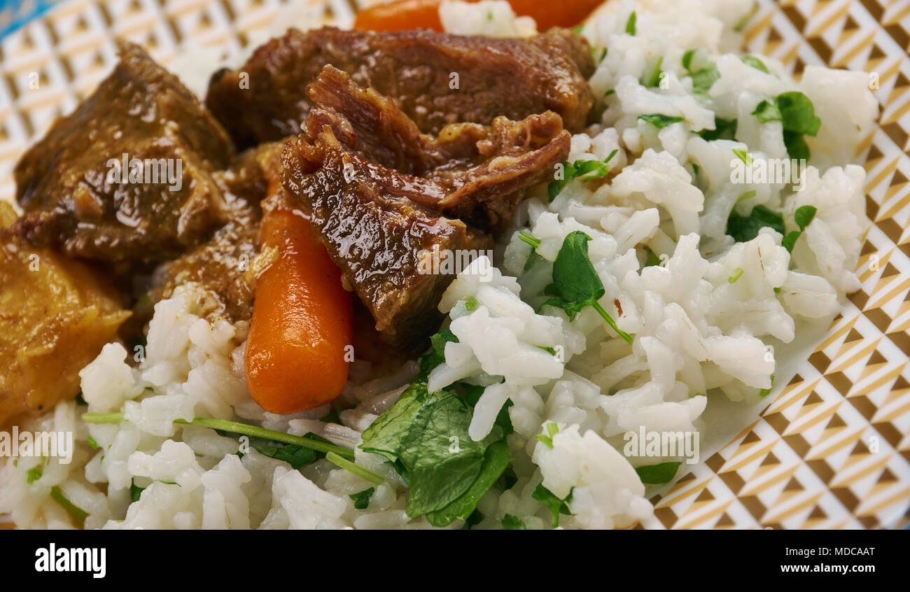 Buhorocha bahsh palov - Uzbek Cuisine, Pilaf with greens Stock Photo ...