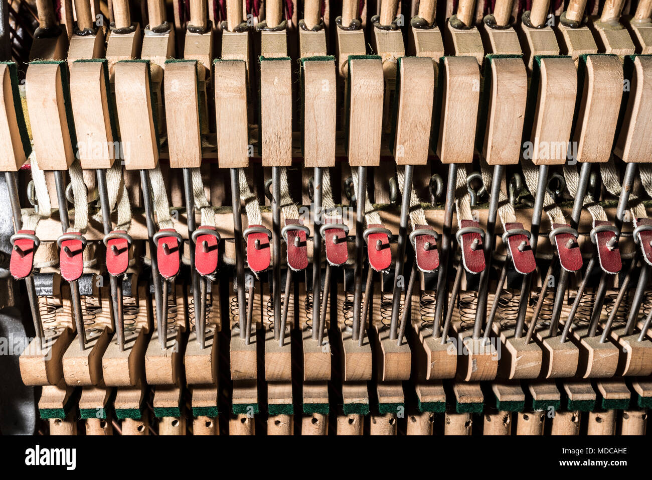 piano interior mechanisms macro closeup Stock Photo - Alamy