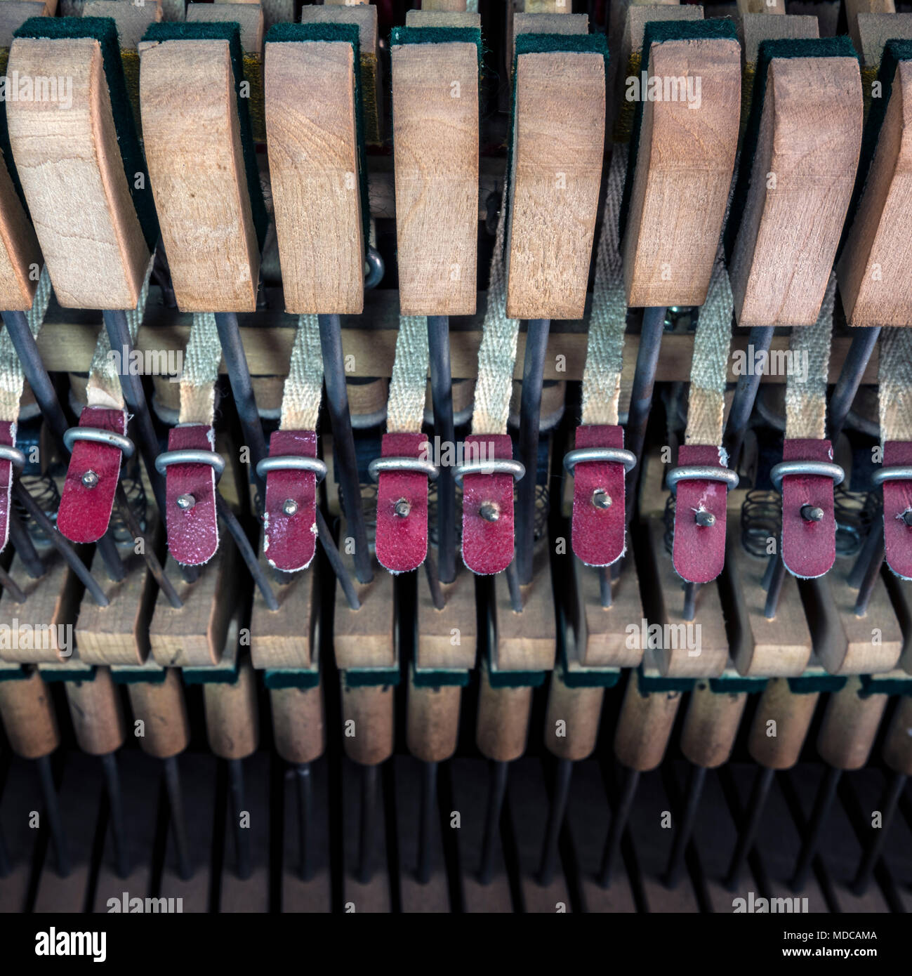 piano interior mechanisms macro closeup Stock Photo - Alamy
