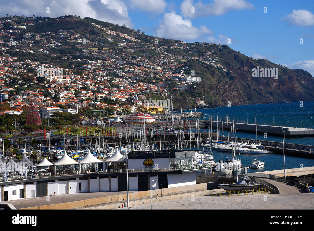 The Port where ferries and Cruise Liners Berth in Funchal Madeira ...