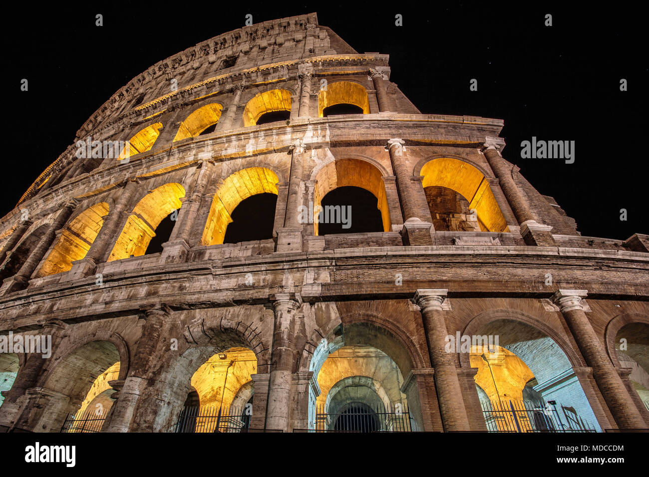 Night view of the iconic Colosseum in Rome Italy Stock Photo - Alamy