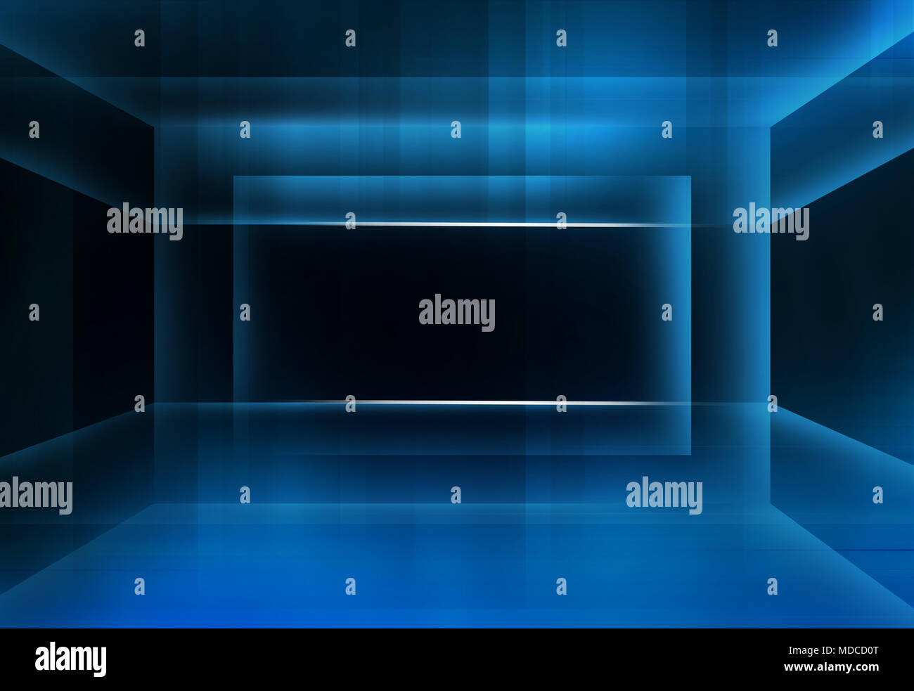 Abstract empty 3d Futuristic studio space blue theme background Stock ...