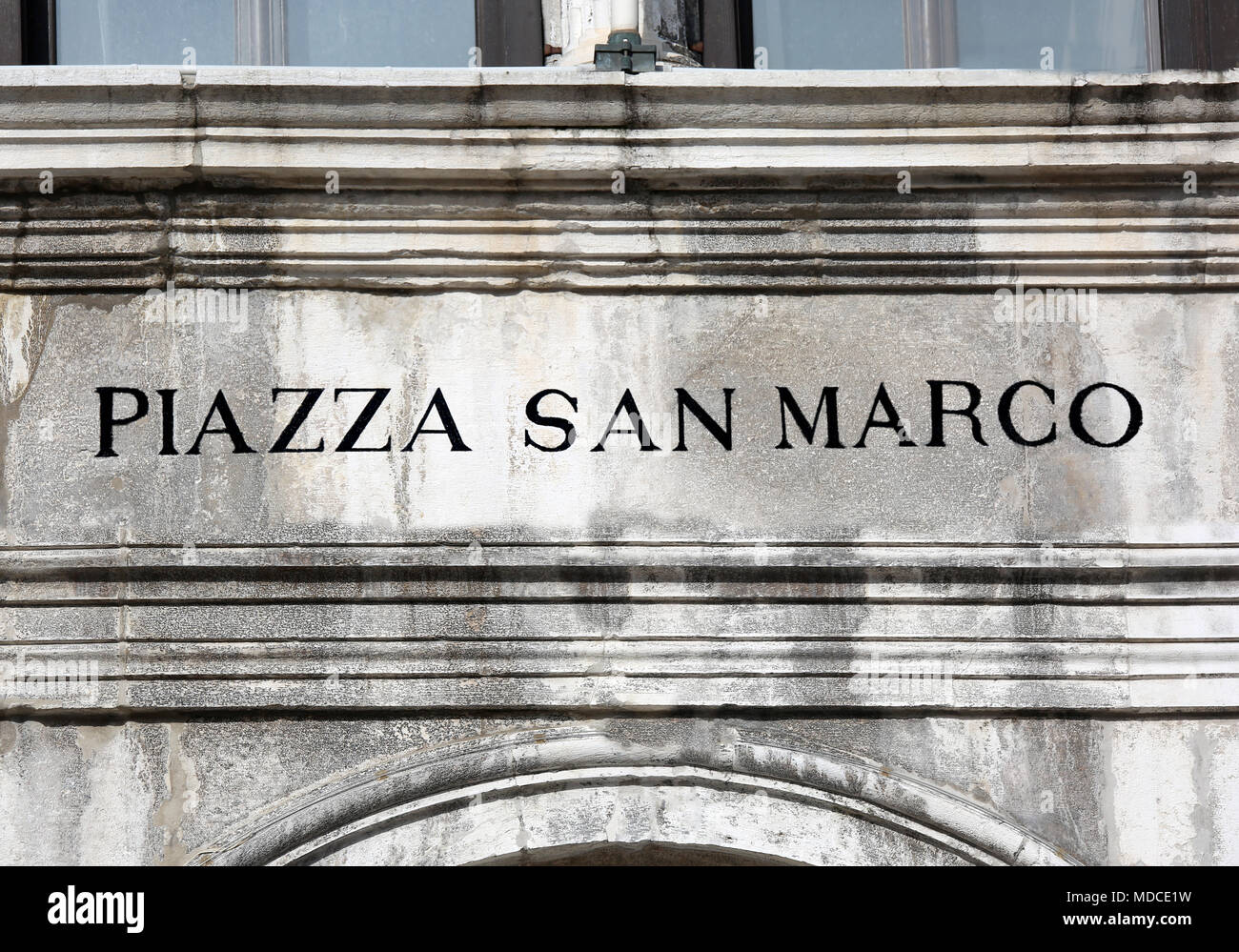 big Road sign Piazza San Marco that means Saint Mark Square in Venice ...
