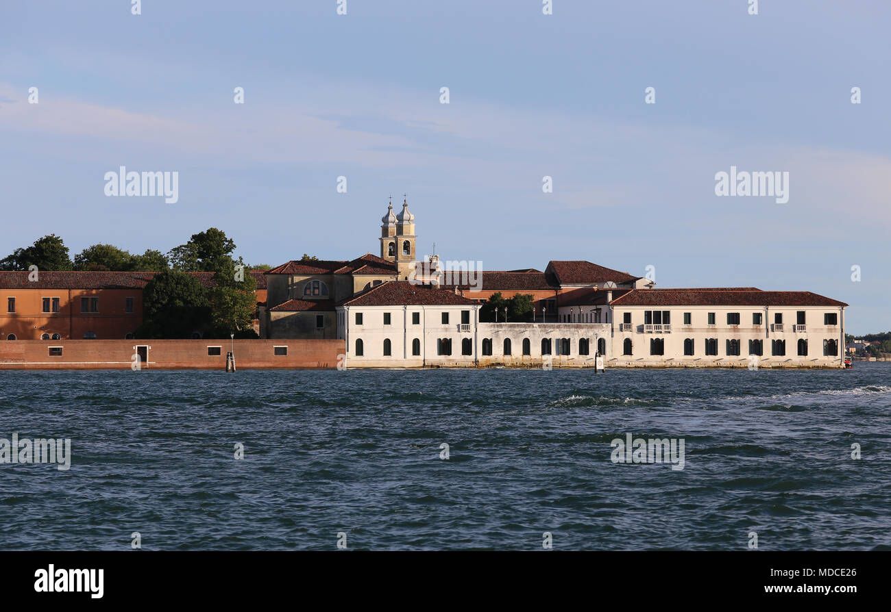 Venice Italy Buildings of the Benedictines in San Servolo Island in the ...