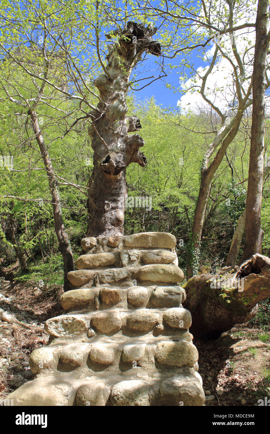 Old bridge ,in hiking path,Meteora-Greece Stock Photo - Alamy