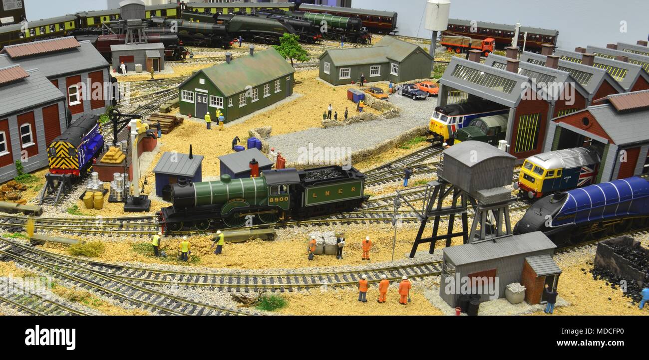 A model railway based on a desert landscape Stock Photo - Alamy