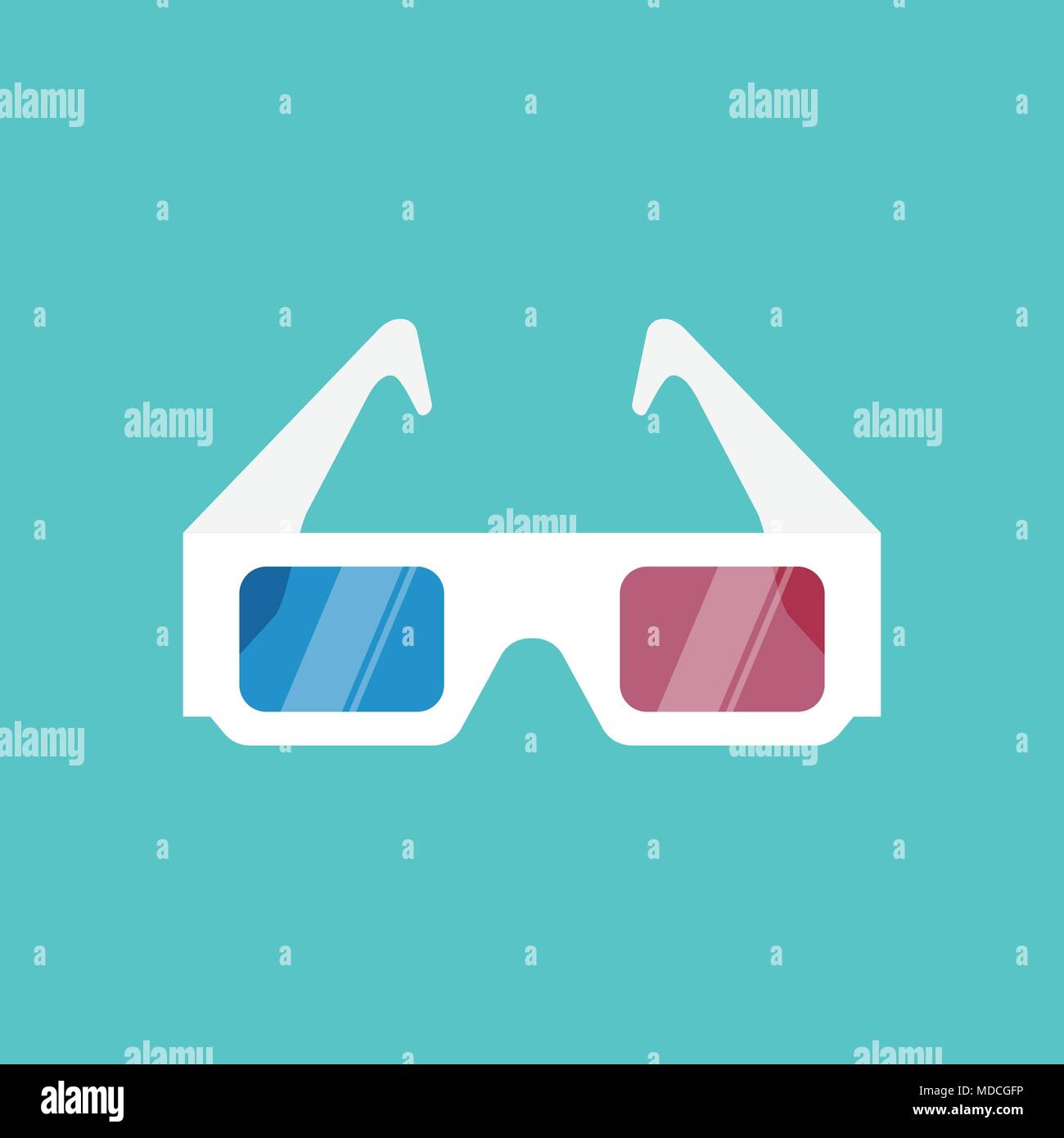 3D glasses vector illustration. Flat style design Stock Vector Image ...