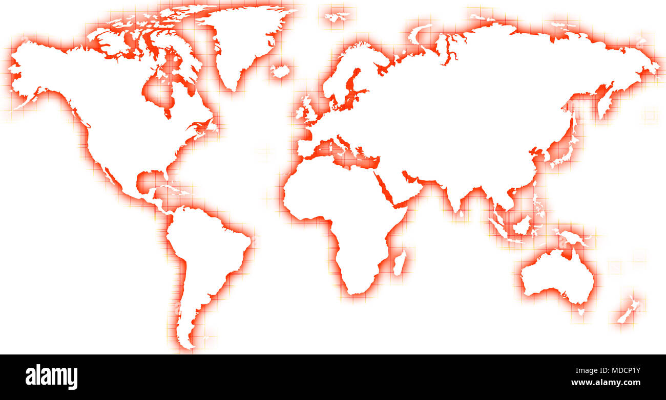 Simple map of world with countries hi-res stock photography and images ...