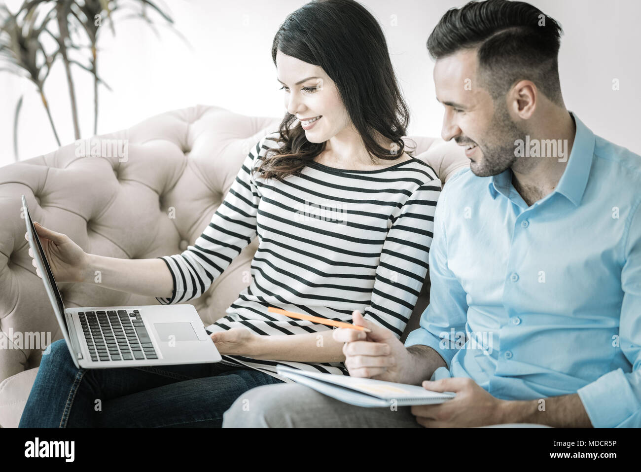 Inspired two students recalling lectures Stock Photo - Alamy
