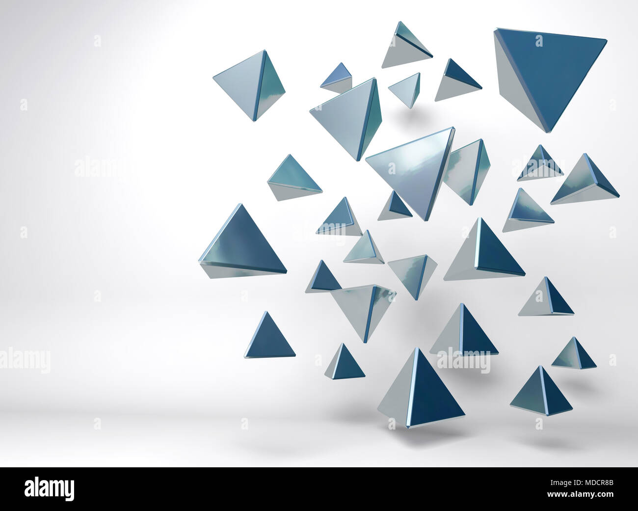 abstract background with group of chrome triangles Stock Photo - Alamy