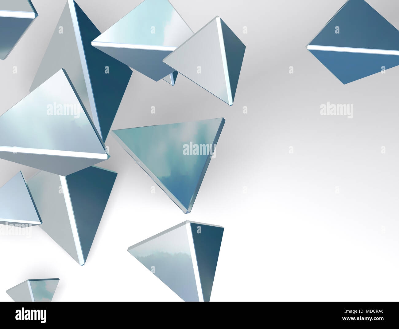 abstract background with group of chrome triangles Stock Photo - Alamy