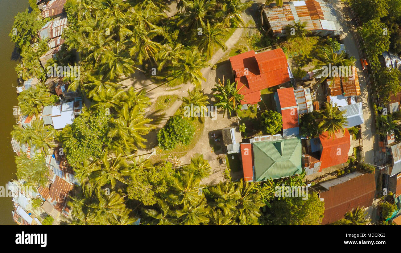 Philippine Village. Aerial view. The island of Bohol. Anda city Stock ...