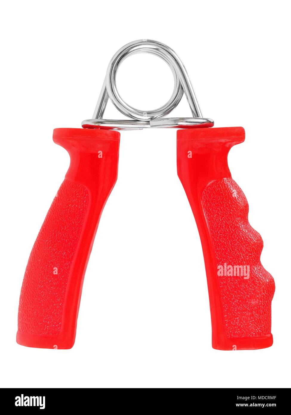 Red hand exerciser isolated on white background Stock Photo - Alamy