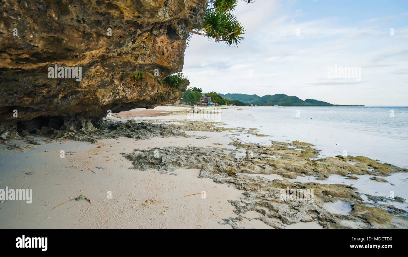 Beautiful wild tropical beach near Anda with granite rocks. Bohol ...