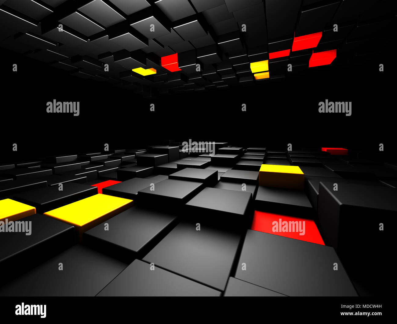 3d cubes in perspective, abstract background Stock Photo - Alamy