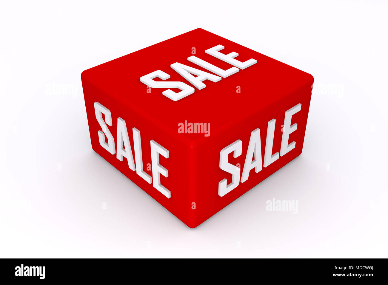 Sale 3d cube in red color with white background, 3d illustration Stock ...