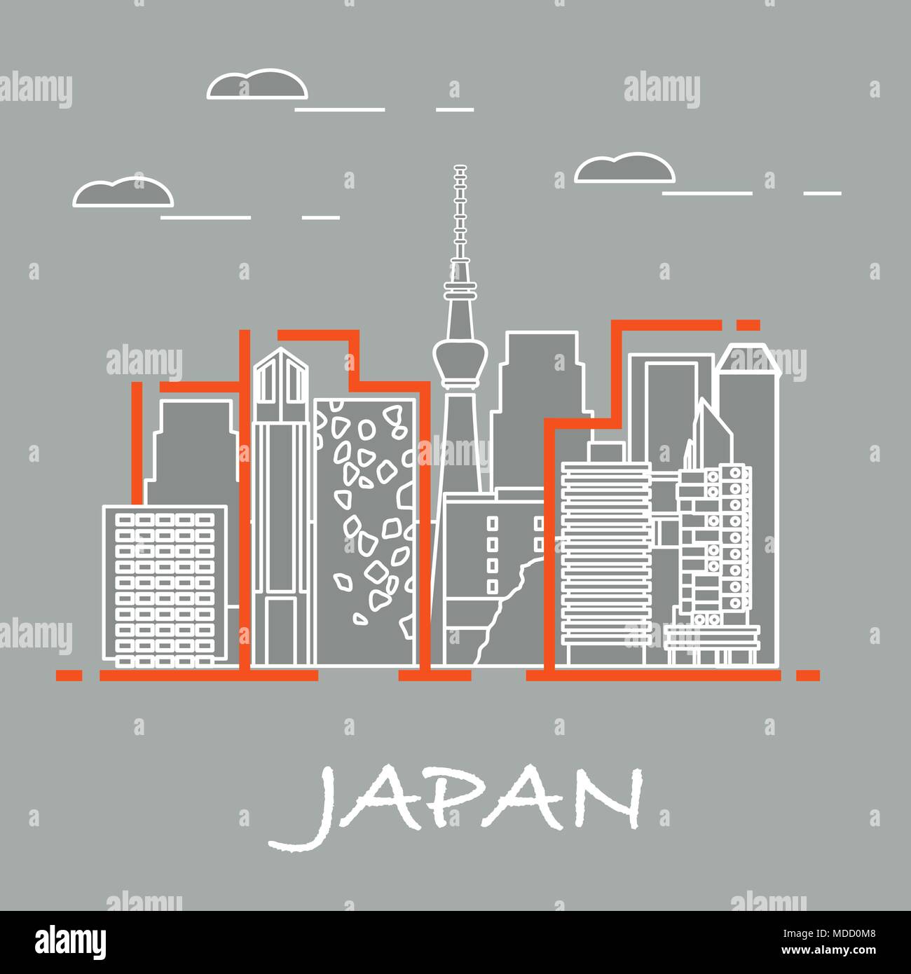 Tokyo japan skyscrapers Stock Vector Images - Alamy