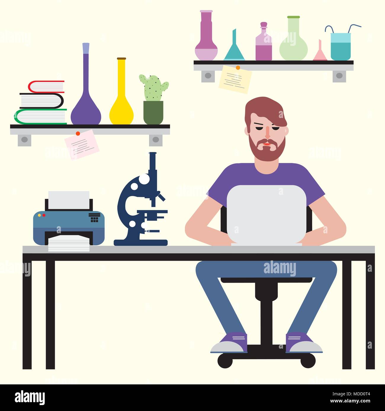 Male scientist sitting on chair hi-res stock photography and images - Alamy