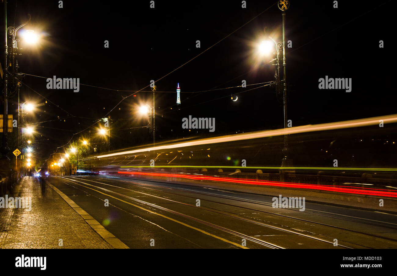 Walk in night old Prague Stock Photo - Alamy