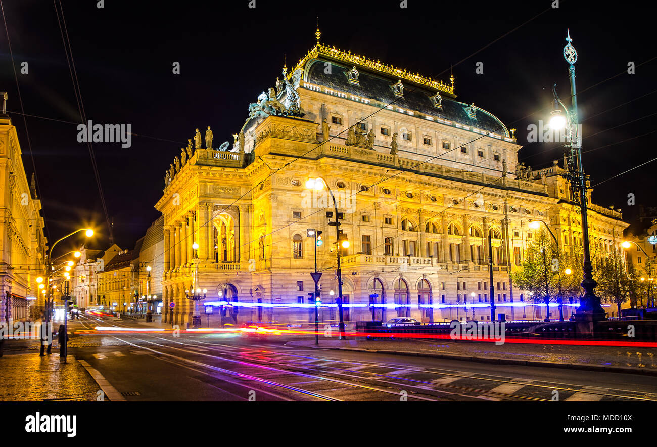 Walk in night old Prague Stock Photo - Alamy