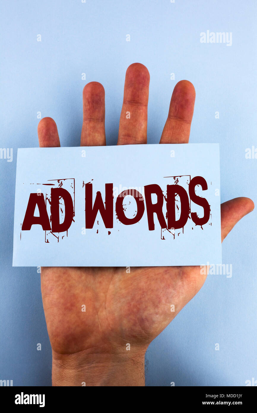 Word writing text Ad Words. Business concept for Advertising a business ...