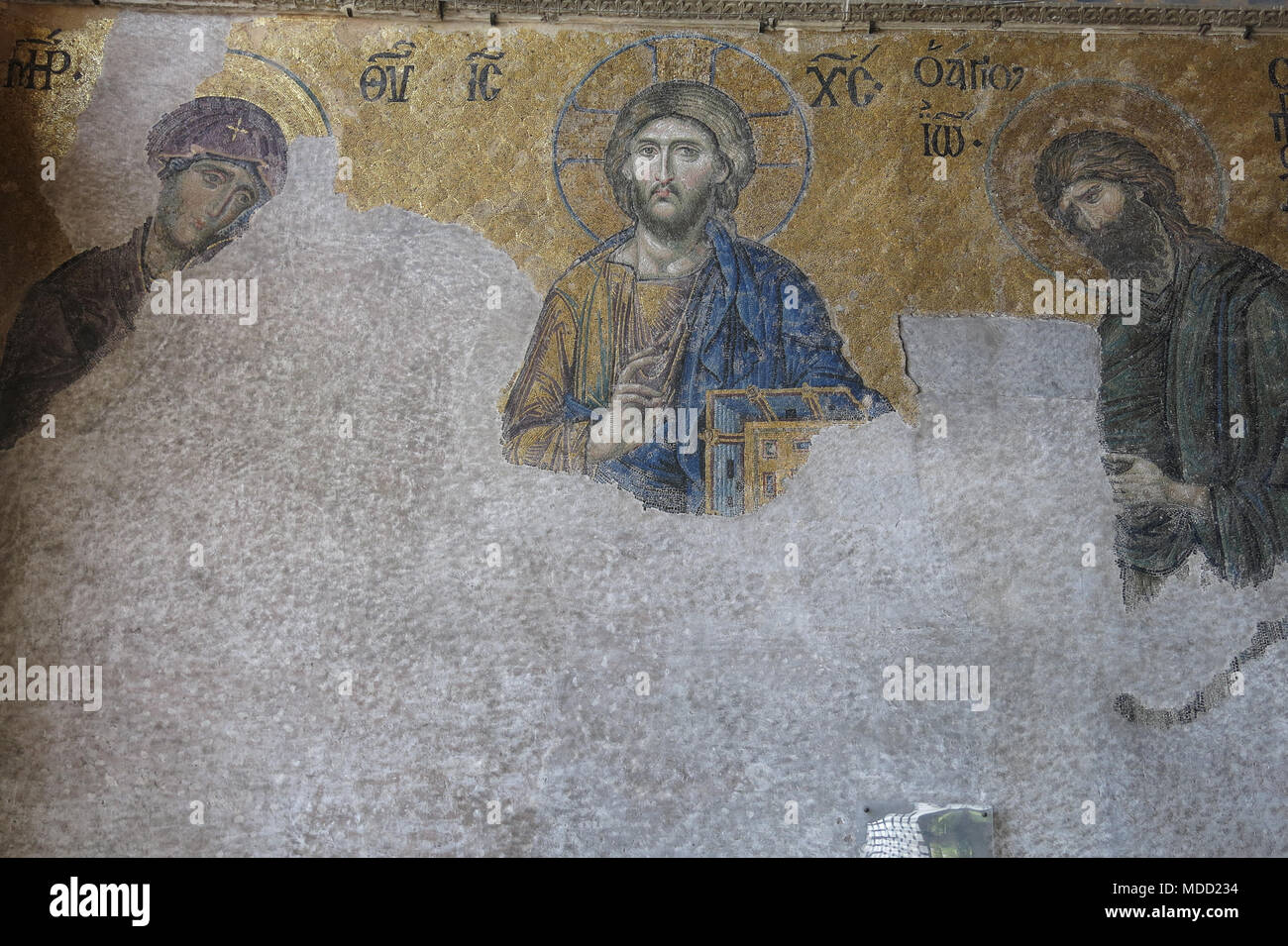 Mosaic with the representation of Christ Pantocrator. Considered one of ...
