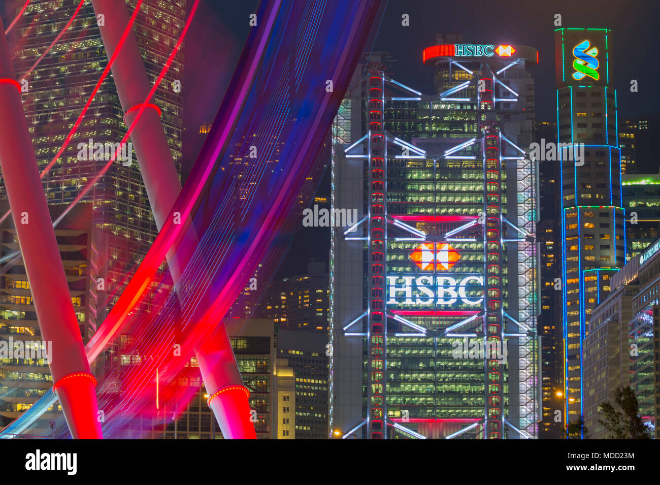 Hong Kong observation wheel, and the Hong Kong and Shanghai Bank, HSBC ...