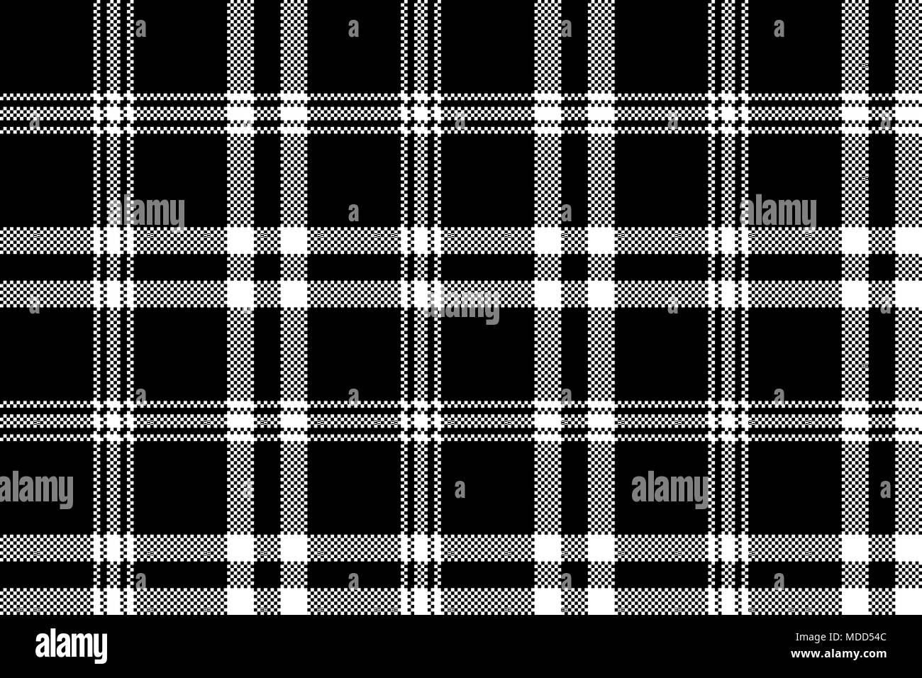 Black white simple check plaid seamless pattern. Vector illustration ...