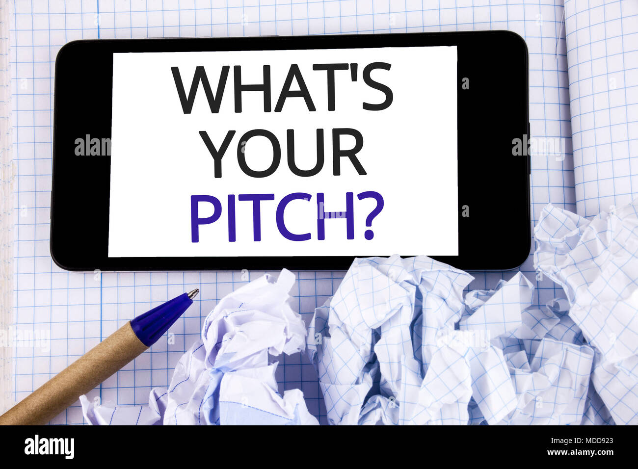 Text sign showing What Is Your Pitch Question. Conceptual photo Present ...