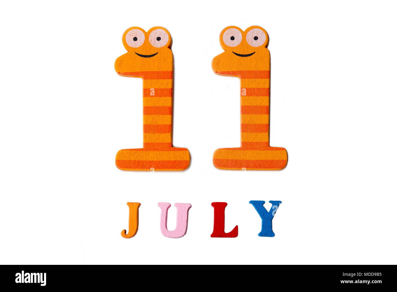 July 11. Image of July 11 on white background. Summer day Stock Photo ...