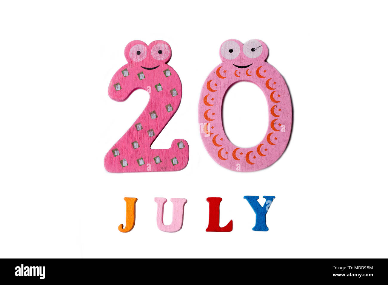 July 20. Image of July 20 on white background. Summer day Stock Photo ...