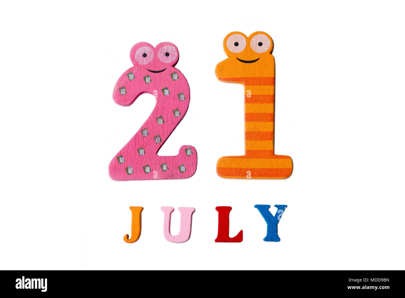 July 21. Image of July 21 on white background. Summer day Stock Photo ...