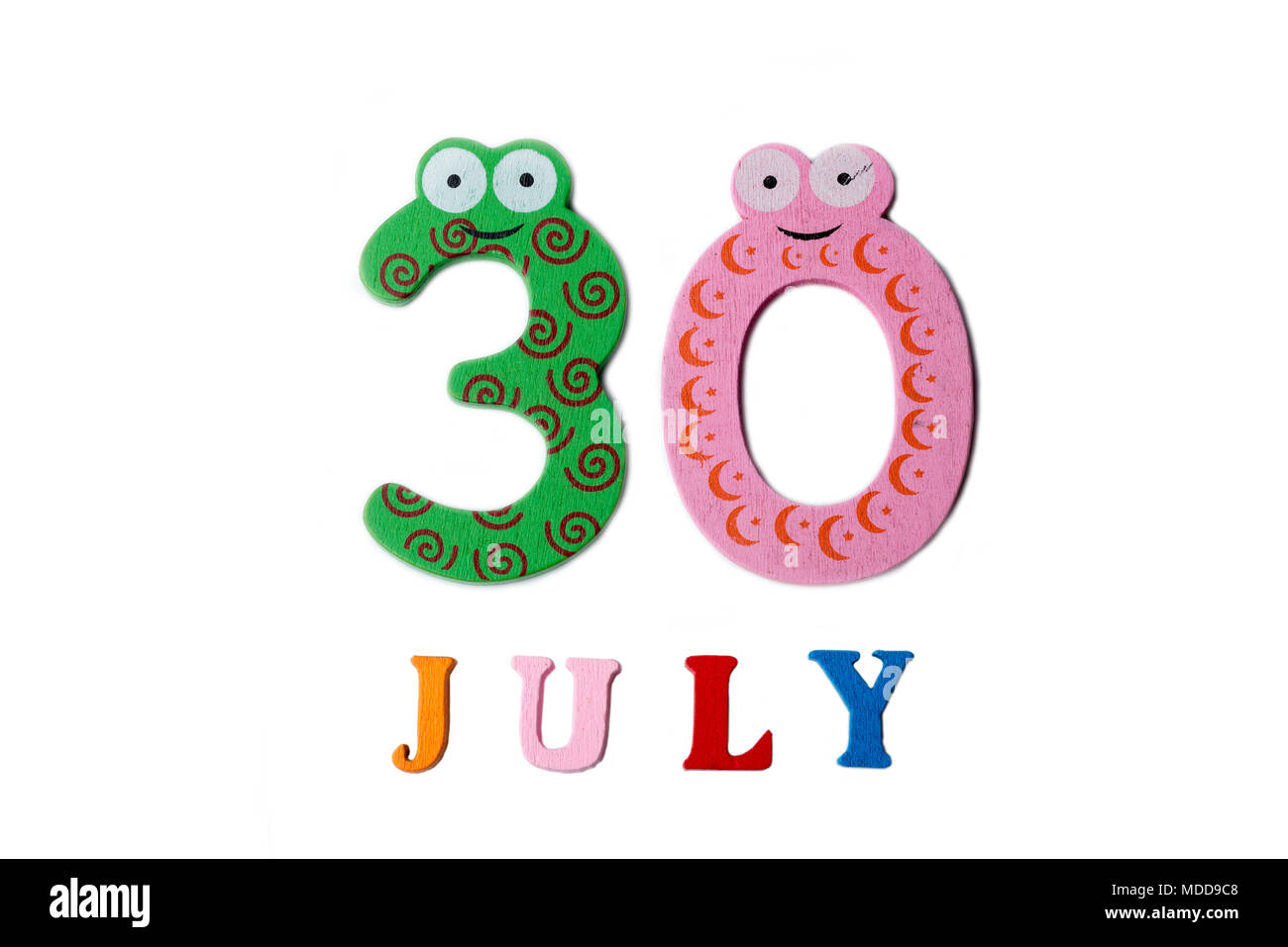 July 30. Image of July 30 on white background. Summer day Stock Photo ...
