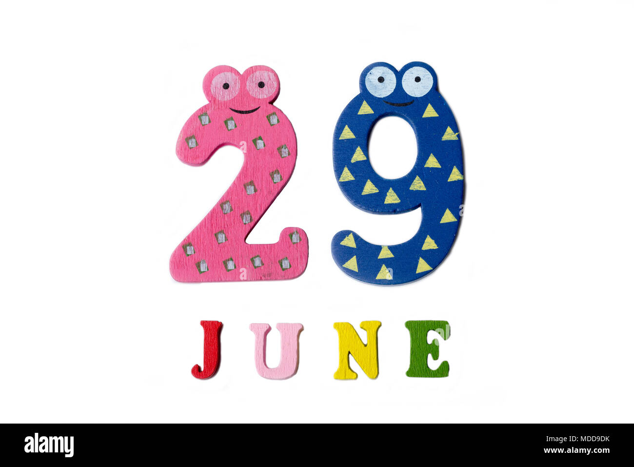 June 29. Image June 29, on a white background. Summer day Stock Photo ...
