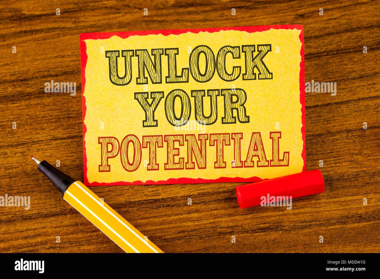 Writing note showing Unlock Your Potential. Business photo showcasing ...