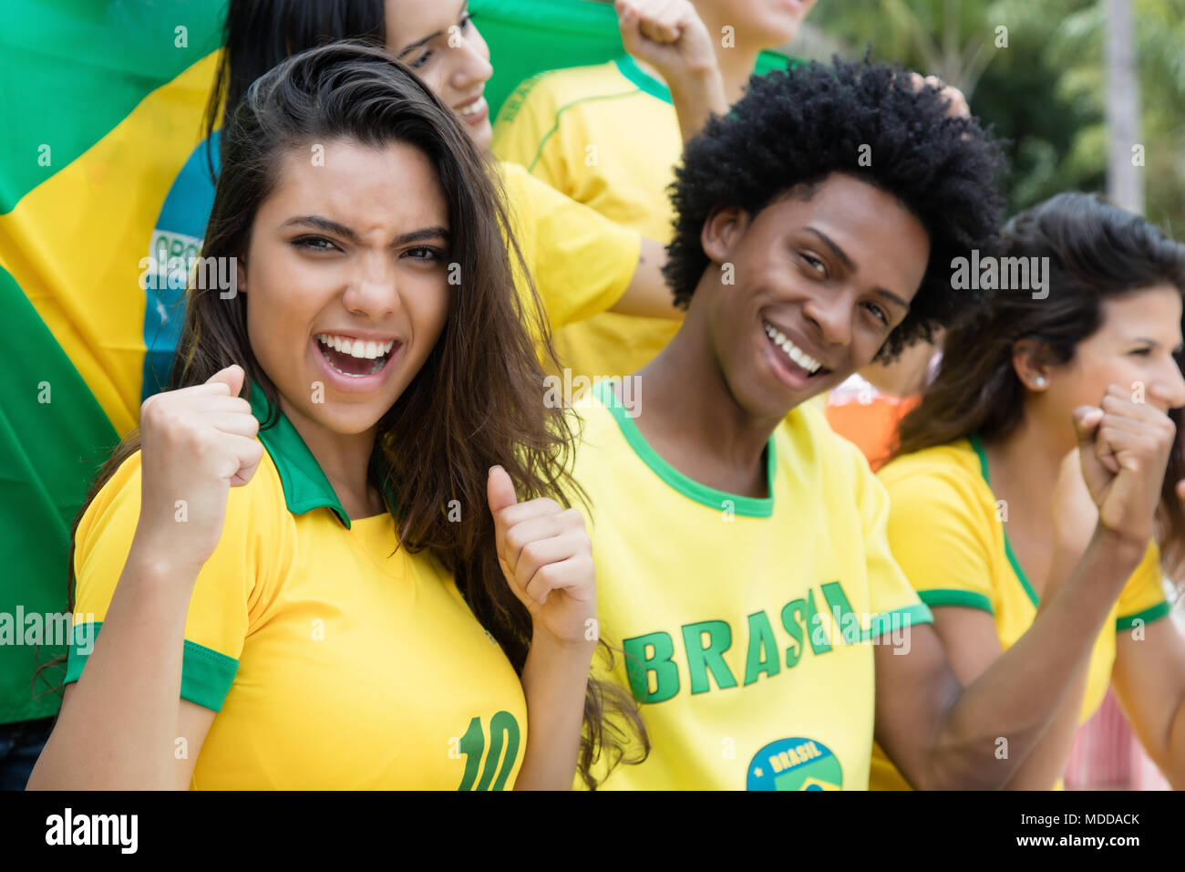 Brazil football fans celebrating hi-res stock photography and images ...