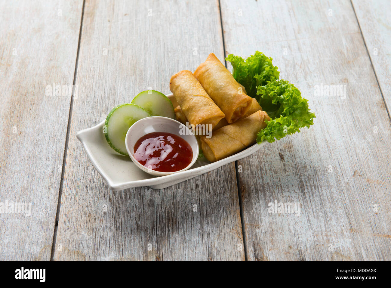 deep fried spring rolls , popia Stock Photo - Alamy
